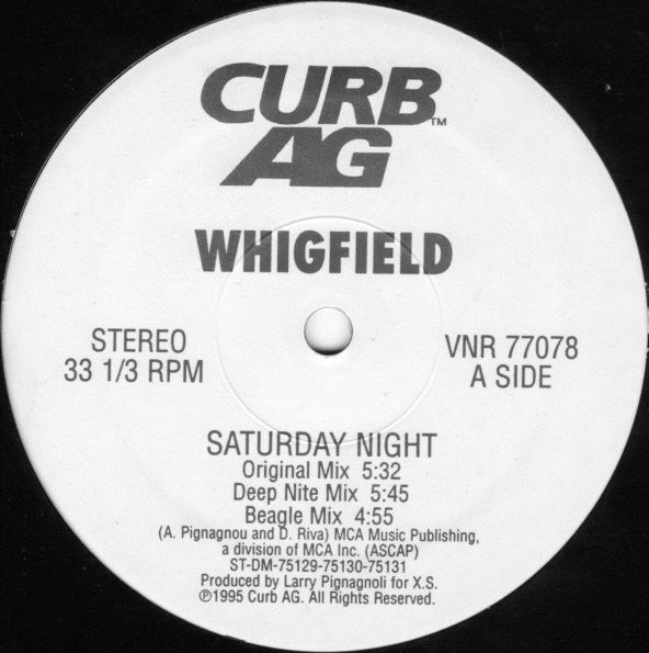 WHIGFIELD - SATURDAY NIGHT REMIX USADO – La Tienda Pop